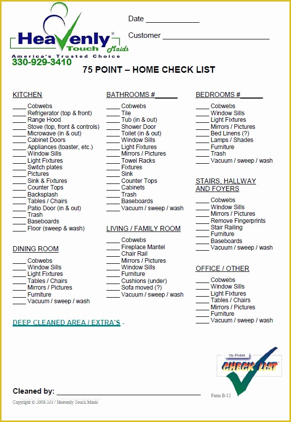 Free Professional House Cleaning Checklist Template Of Professional