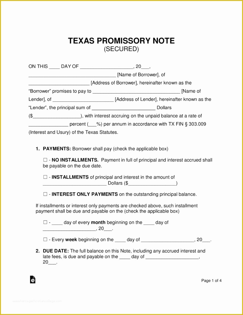 Free Promissory Note Template for A Vehicle Of Free Texas Secured ... Free Promissory Note Template for A Vehicle Of Free Texas Secured ...