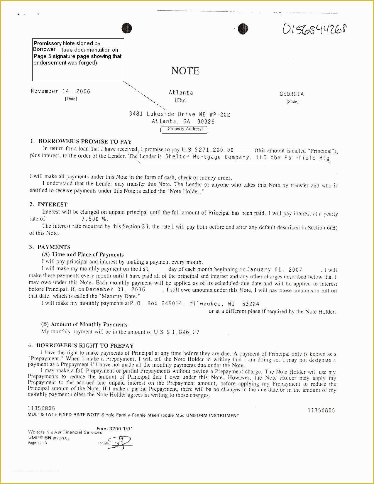 Promissory Note Template Georgia Minimalist Blank Printable