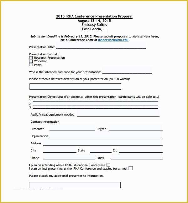 Free Proposal Presentation Template Of 14 Conference Proposal Templates 