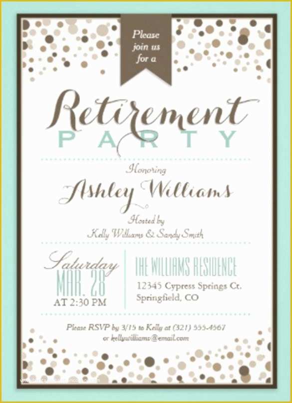 Free Retirement Flyer Templates Of 29 Retirement Invitation Templates 