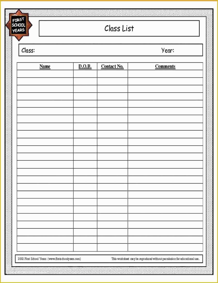 Free Roster Template Of 21 Roster Form Templates 0 Freesample Example