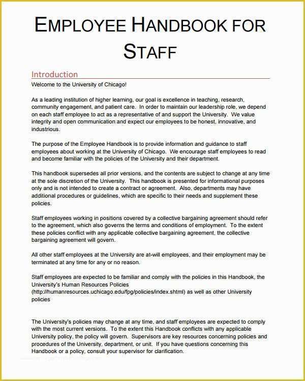 Free Salon Employee Handbook Template Printable Templates