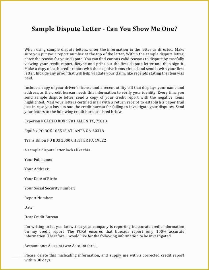 Free Sample Credit Repair Letters And Templates Of 609 Dispute Letter 