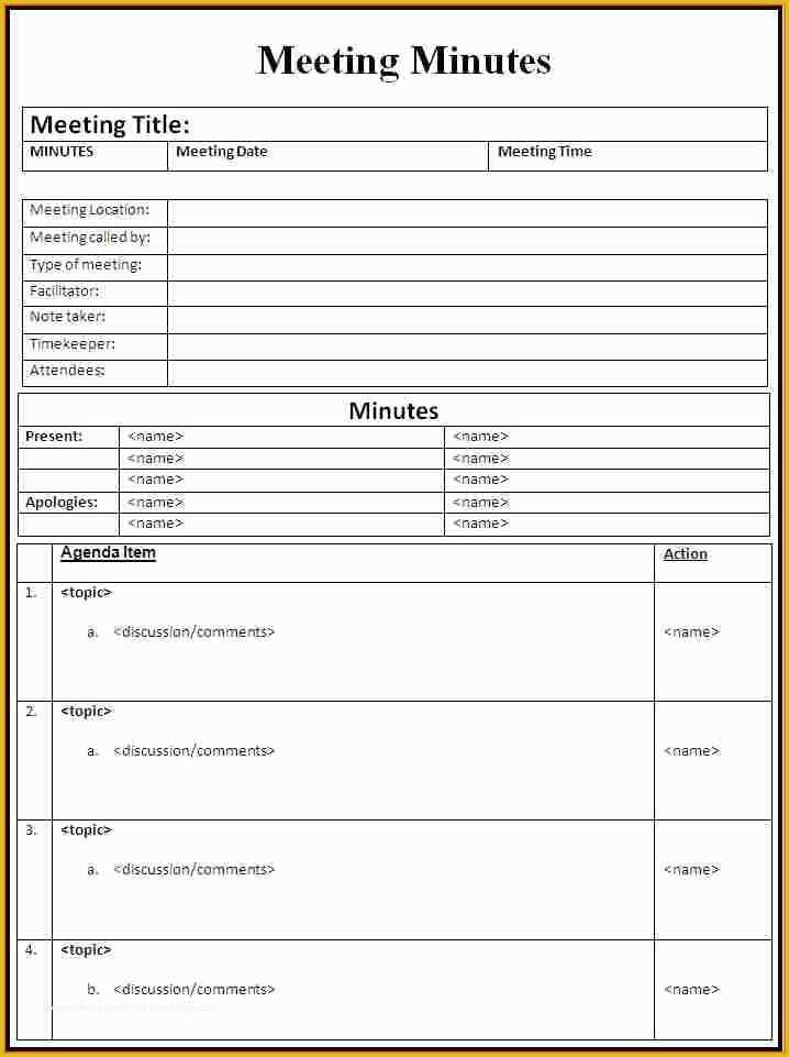 Meeting Minutes Template Google Doc