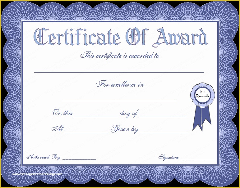 Free School Award Certificate Templates Of Blue Theme General Award 
