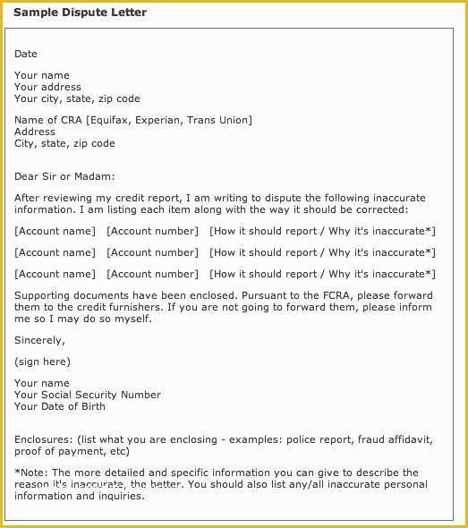Free Section 609 Credit Dispute Letter Template Of The Section 609 