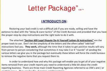 46 Free Section 609 Credit Dispute Letter Template ...