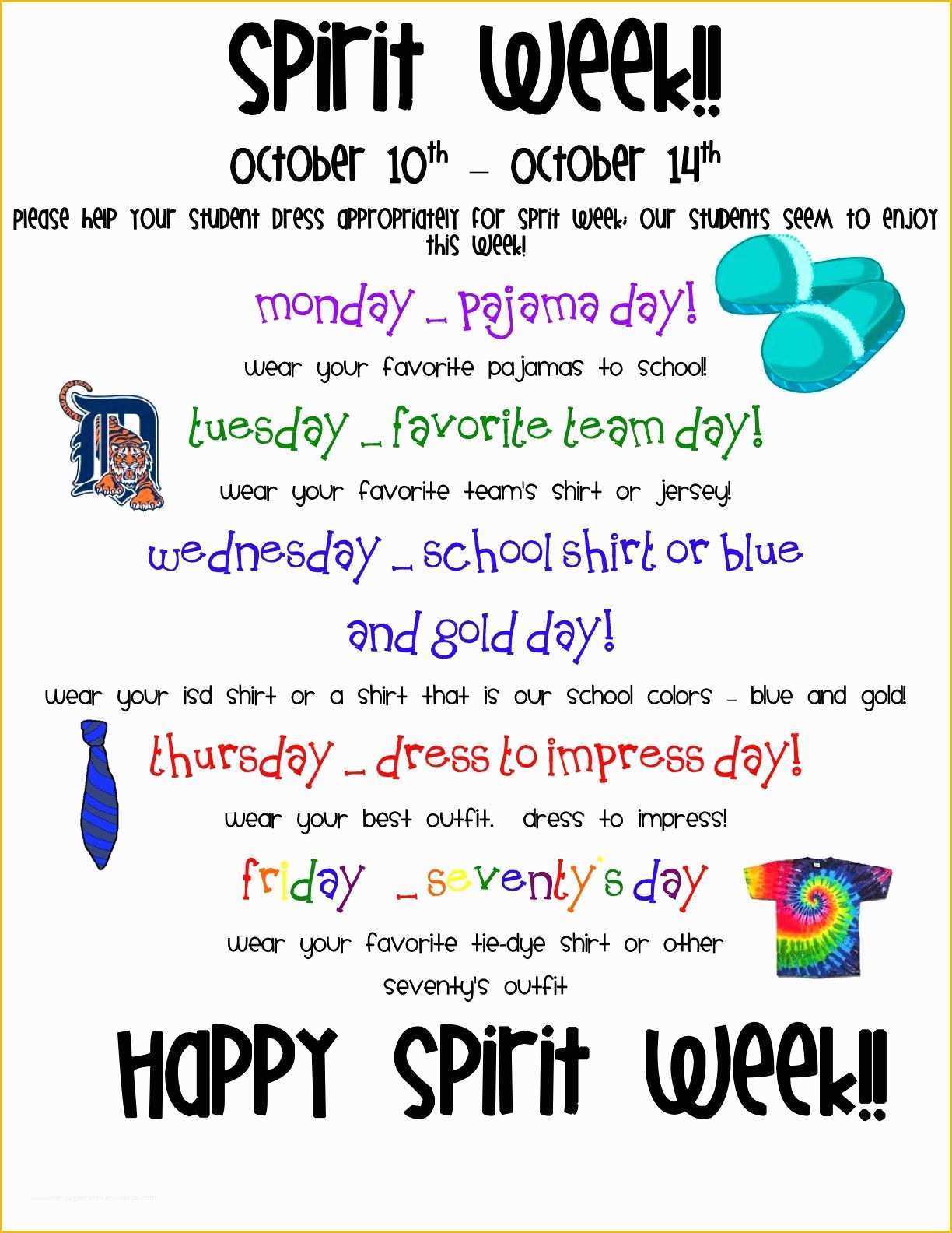 52 Free Spirit Week Flyer Template Heritagechristiancollege