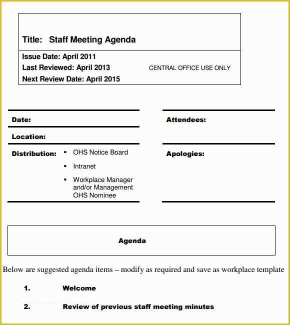 53 Free Staff Meeting Agenda Template | Heritagechristiancollege 53 Free Staff Meeting Agenda Template | Heritagechristiancollege
