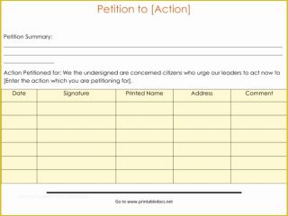 Free Template for Petition Signatures Of 15 Professional Petition ...