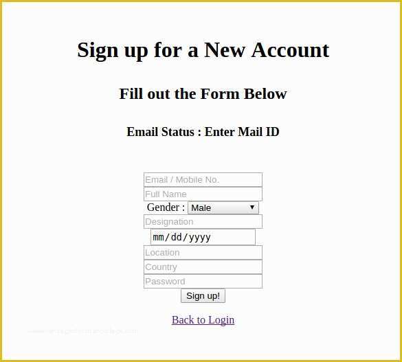 Free Template For Registration Form In HTML Of 19 HTML5 Signup Registration Forms Free HTML