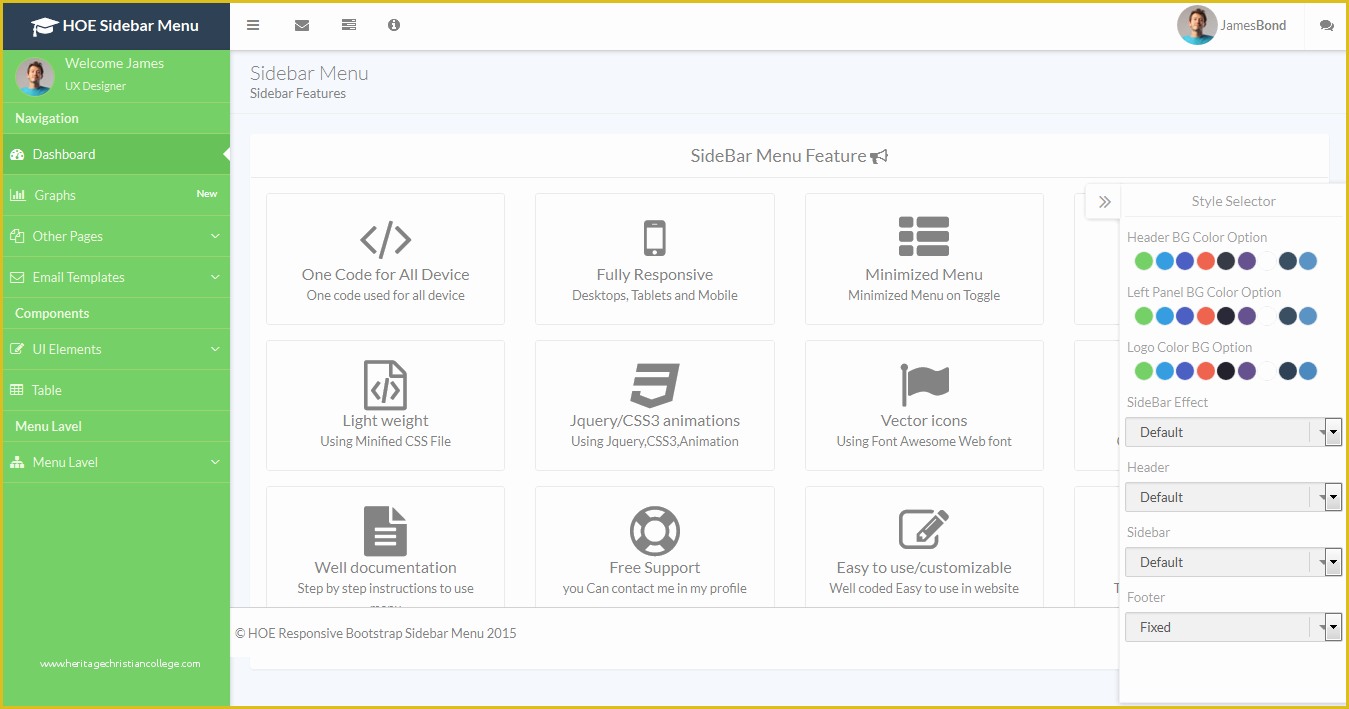 Free Website Templates With Sidebar Menu Of Responsive Bootstrap Sidebar Navigation By 
