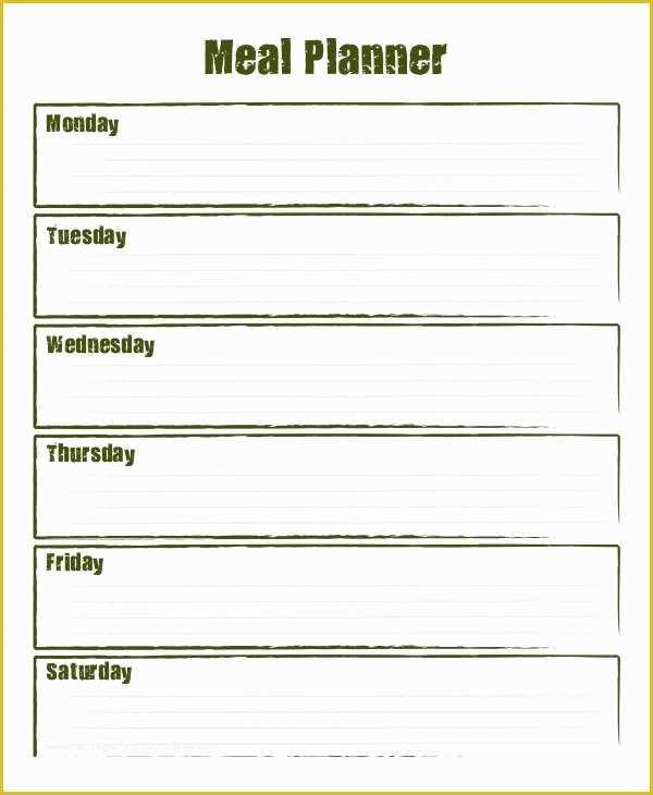 Free Weekly Meal Planner Template Of Weekly Meal Planner 10 Free Pdf 