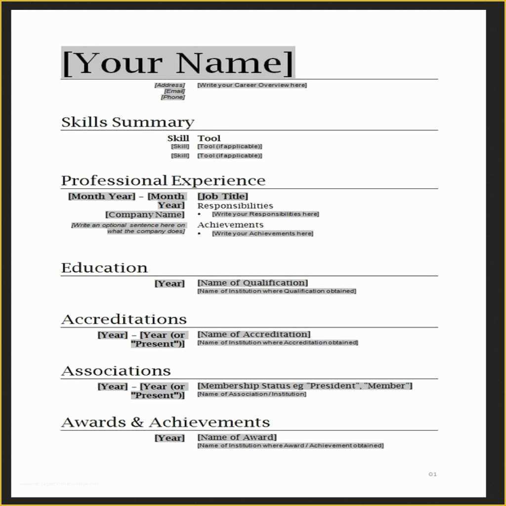 Free Windows Resume Templates Of Free Windows Resume Templates Resume 