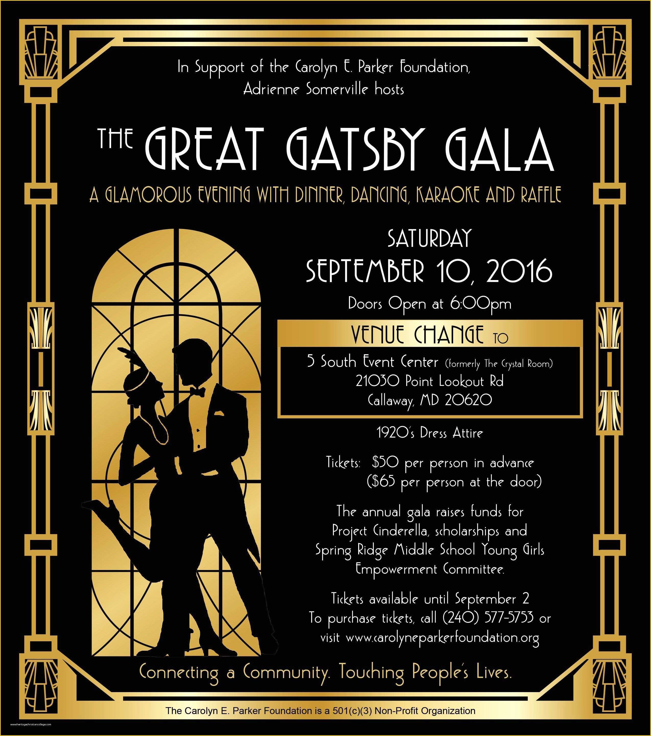 Great Gatsby Themed Invitation Template Free Of The Great Gatsby Gala 