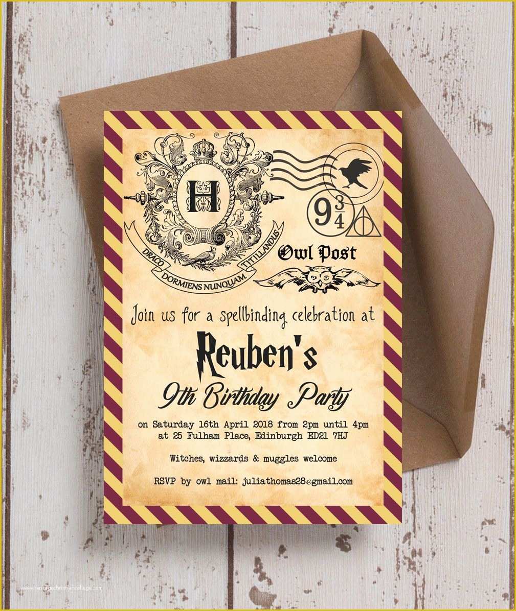 Harry Potter Invitation Template Free Of Free Harry Potter Invitations 