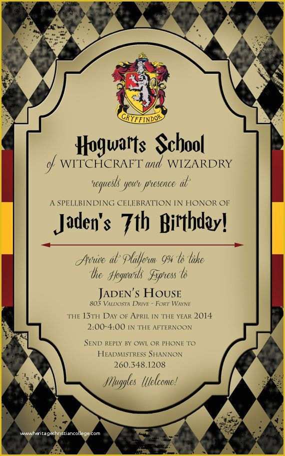 Harry Potter Invitation Template Free Of Free Harry Potter Invitations 