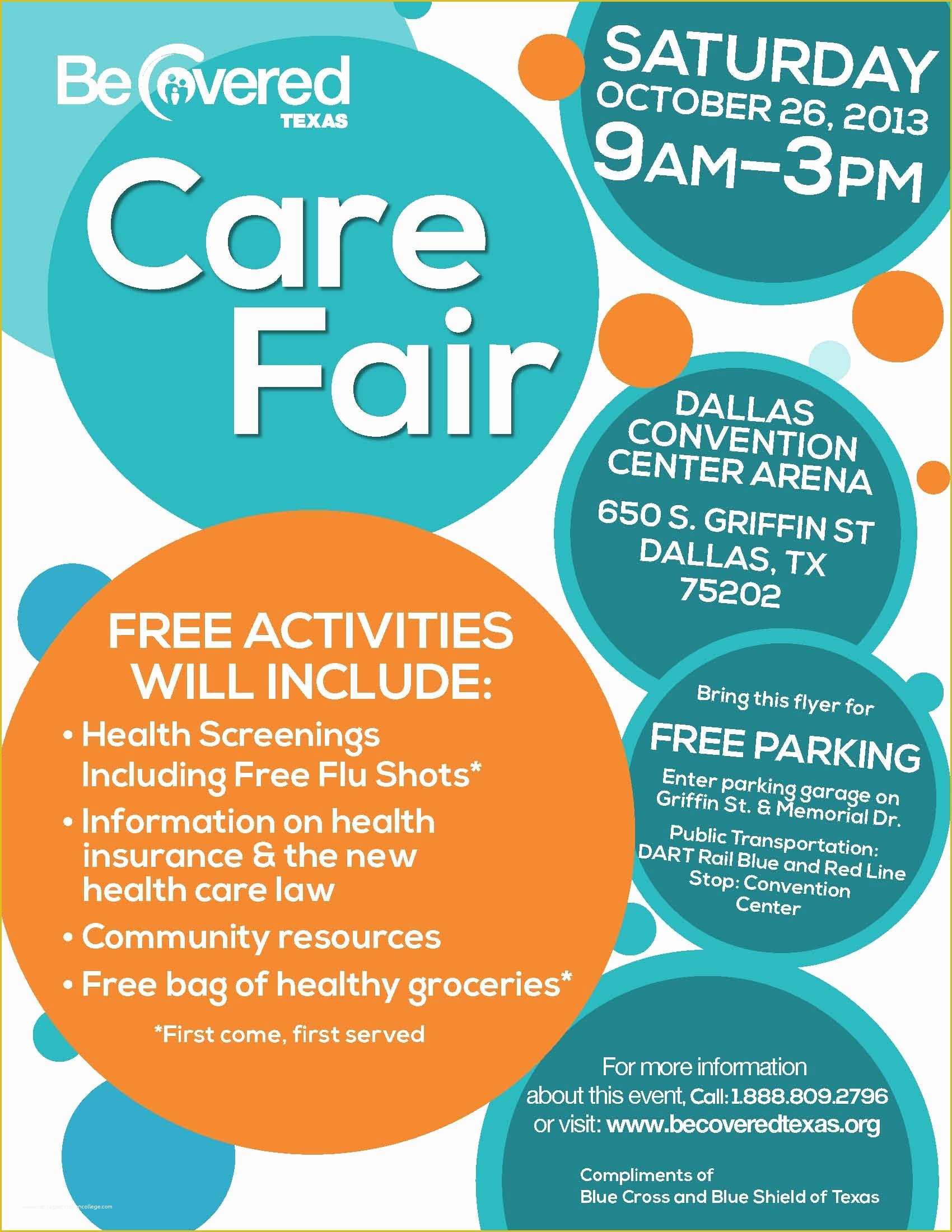 Health Fair Flyer Template Free Of Care Fair Flyer Dallas English 1700 