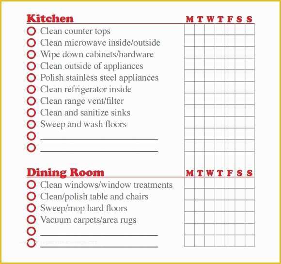 House Cleaning Checklist Template Free Of 6 Free House Cleaning List Templates Excel Pdf Formats 