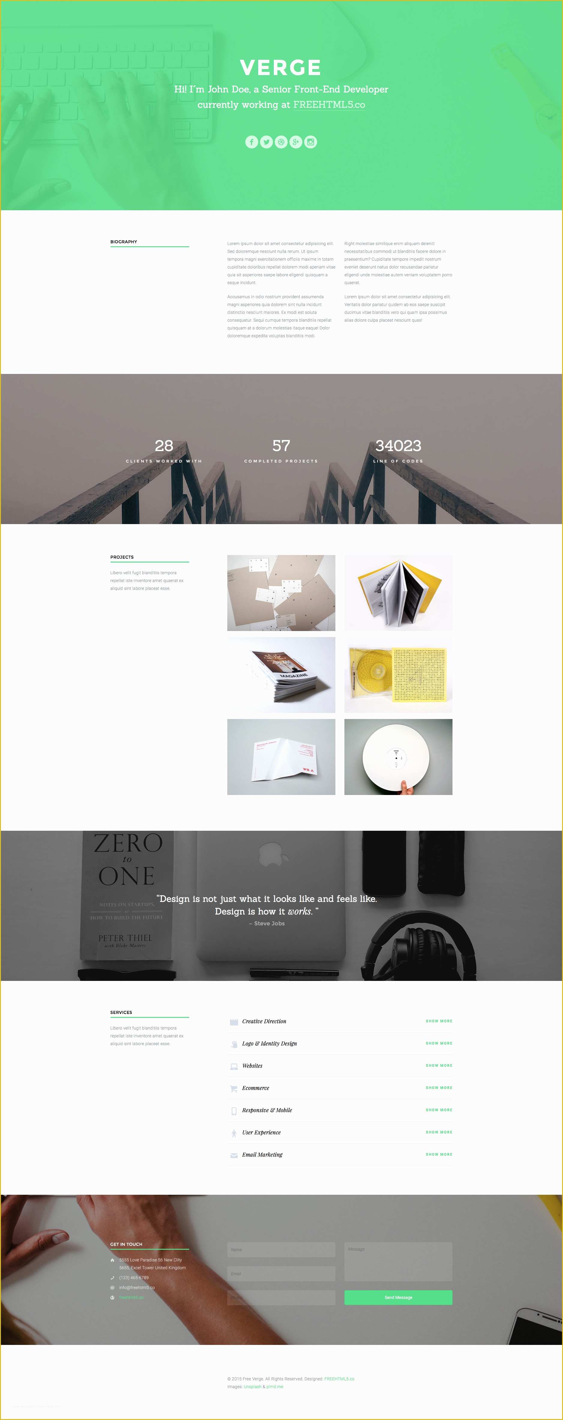 Html5 Portfolio Website Templates Free Download Of 105 Free Premium 