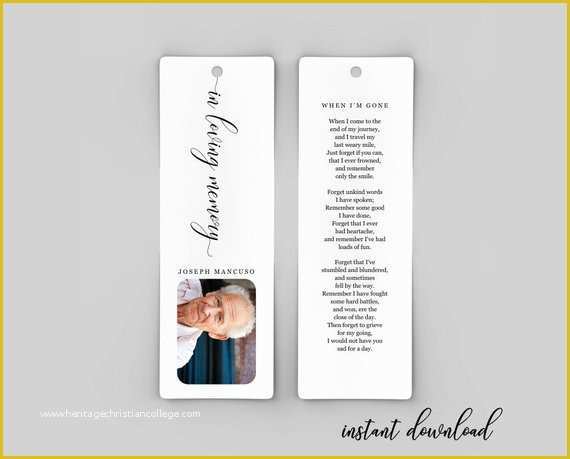 In Loving Memory Bookmark Template Free Of Funeral Bookmark Template 