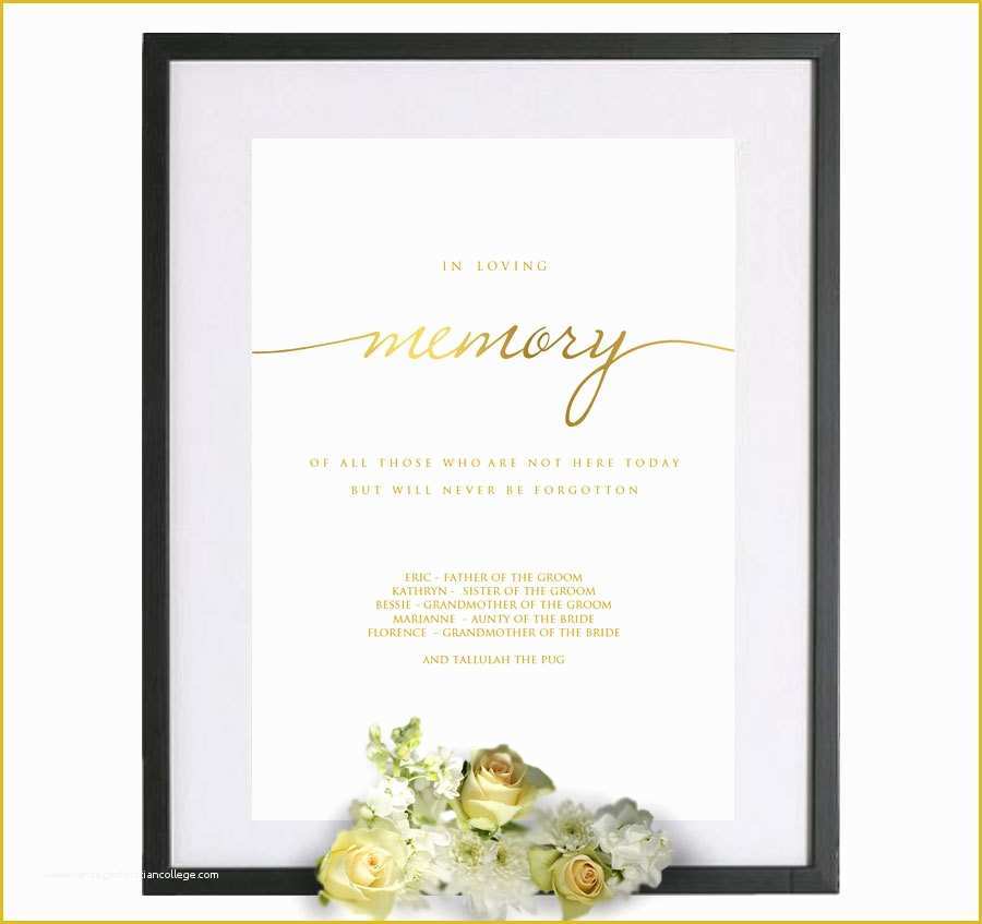 In Loving Memory Template Free Of In Loving Memory Template Gold In 