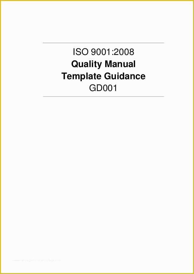 Iso 9001 Templates Free Download Of Quality Manual Template Guidance 