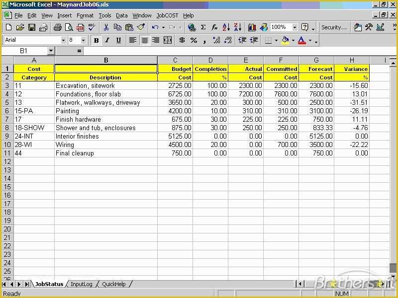 Job Costing Template Free Download Of Download Free Jobcost Controller