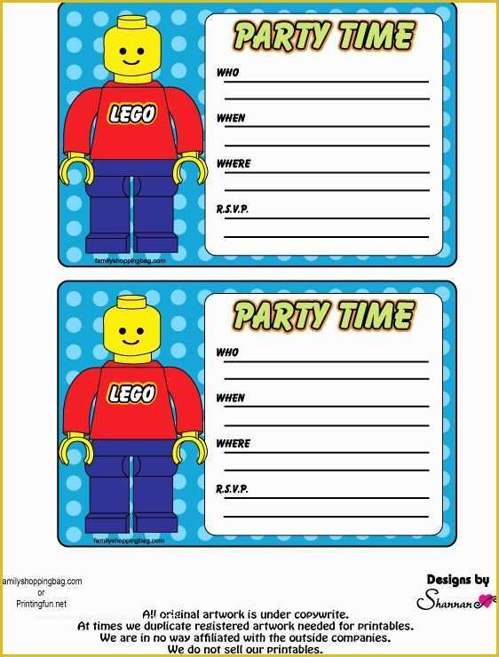 Lego Birthday Invitation Template