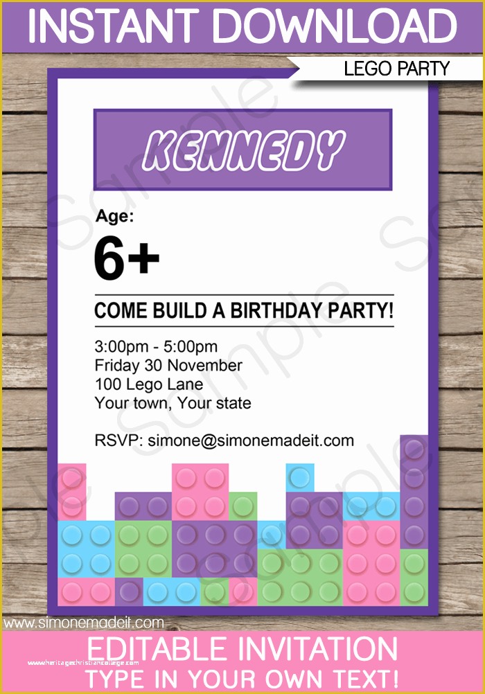 Lego Invitation Template Free Download Of Lego Friends Party 