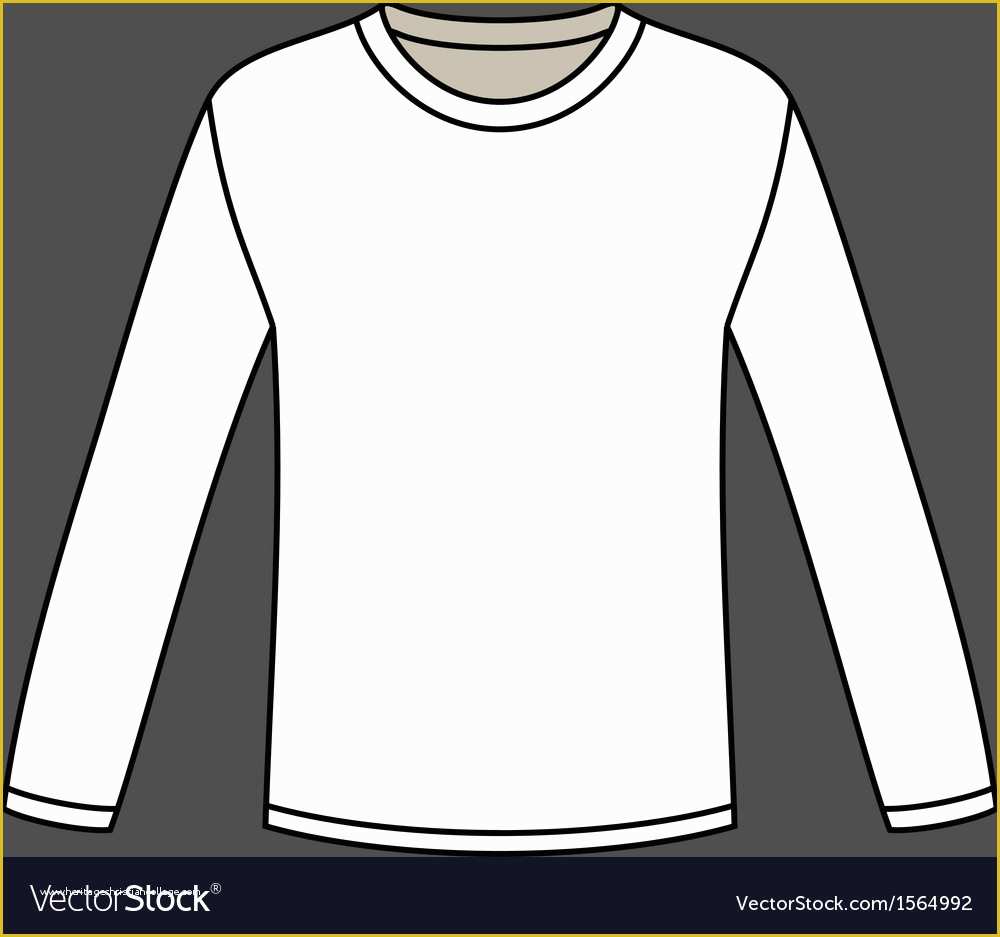 Long Sleeve T Shirt Template Vector Free Of Blank Long Sleeved T Shirt 