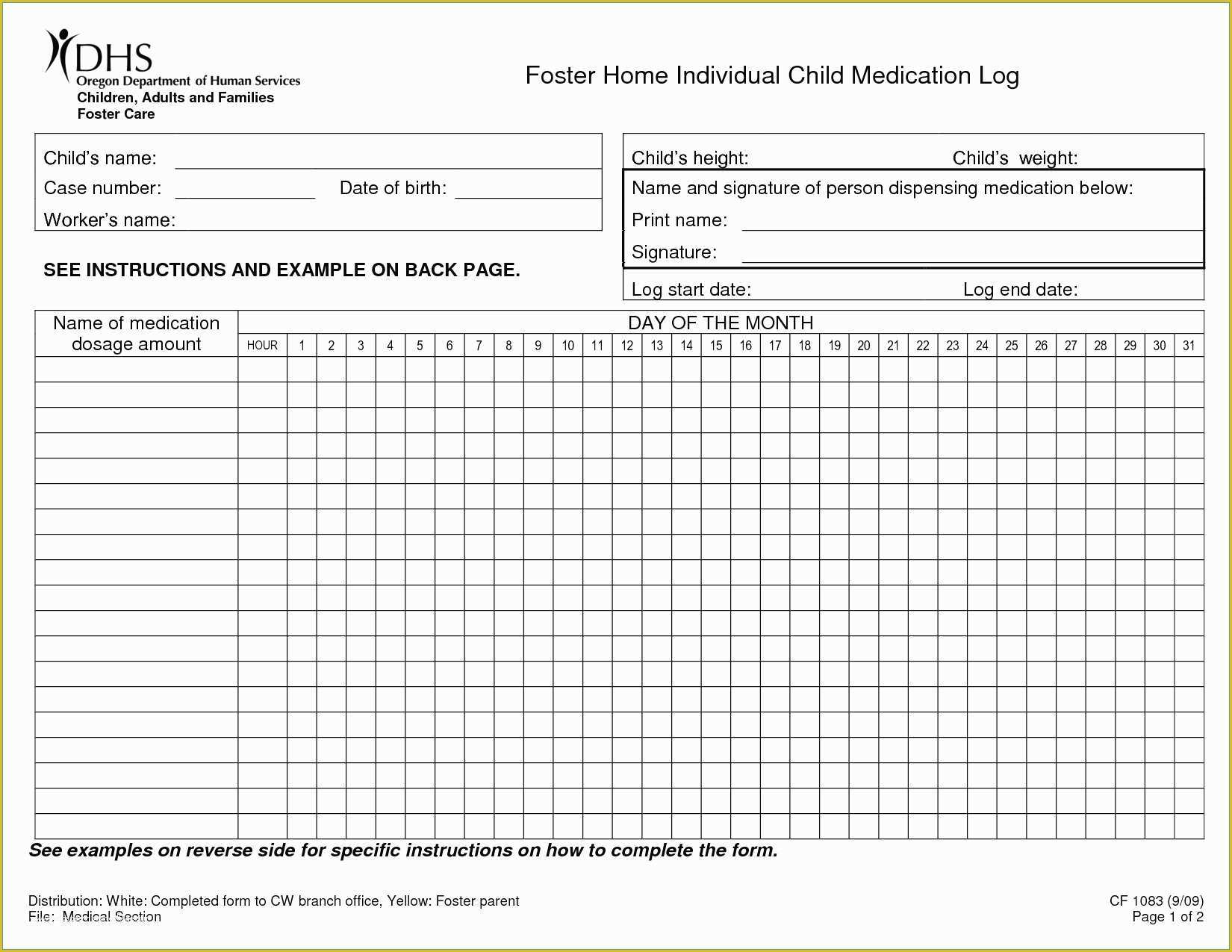 Medication Administration Record Template Free Of Medication 