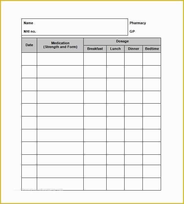  Medication List Template Free Download Of 58 Medication List Templates 