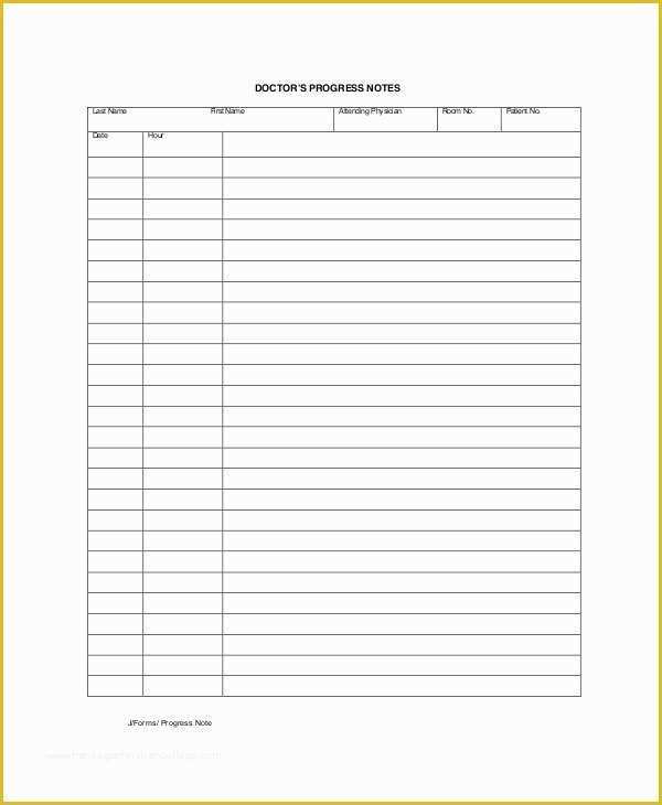 Mental Health Progress Note Template Free Of 10 Progress Note Templates 