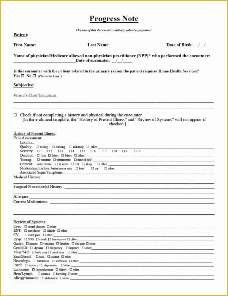 Mental Health Progress Note Template Free Of 10 Best Of Printable 