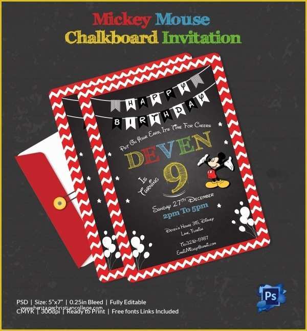 Mickey Mouse Invitation Template Free Download Of Mickey Mouse 