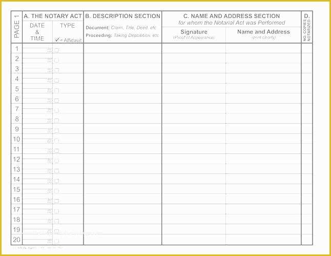 Printable Notary Journal