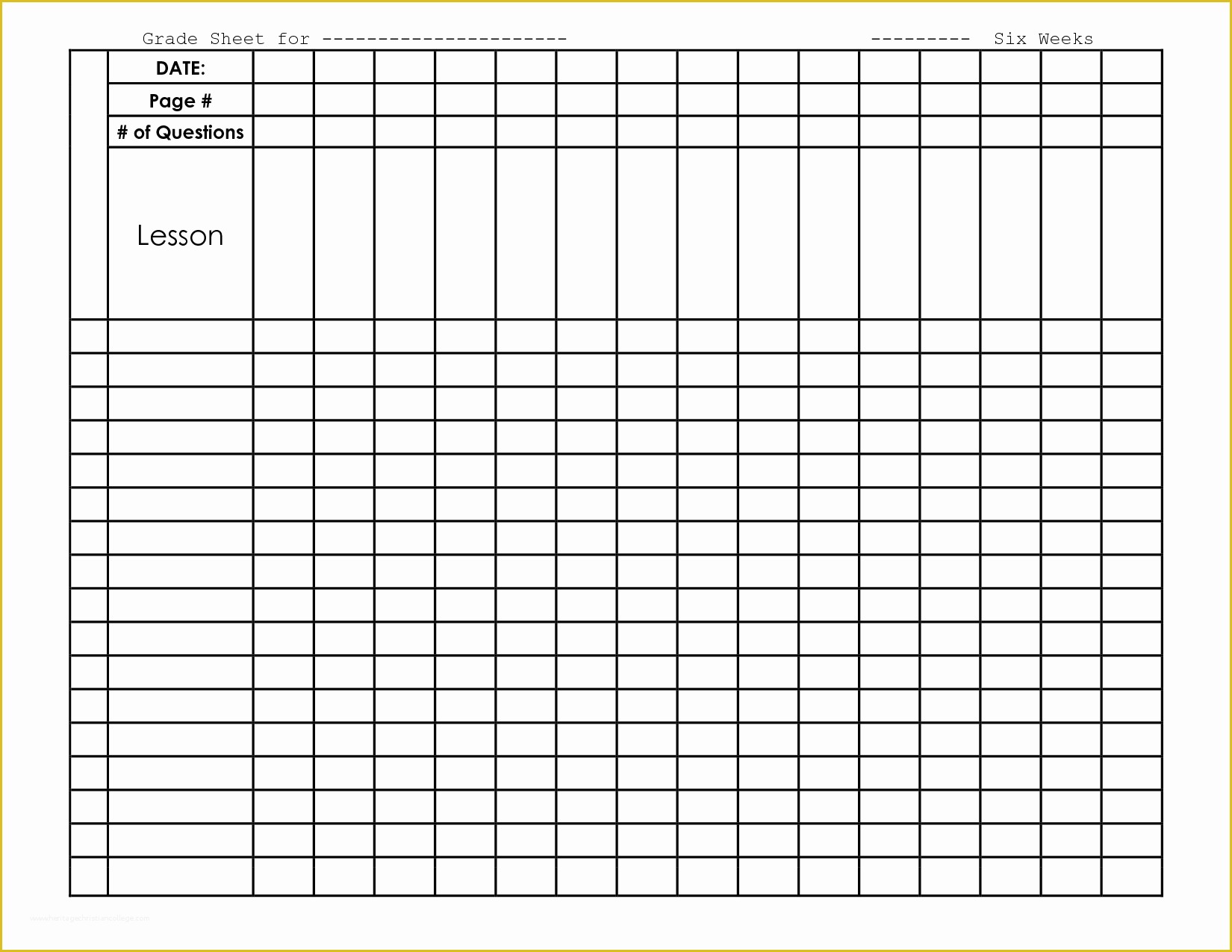 Printable Grading Scale Printable Grading Scale