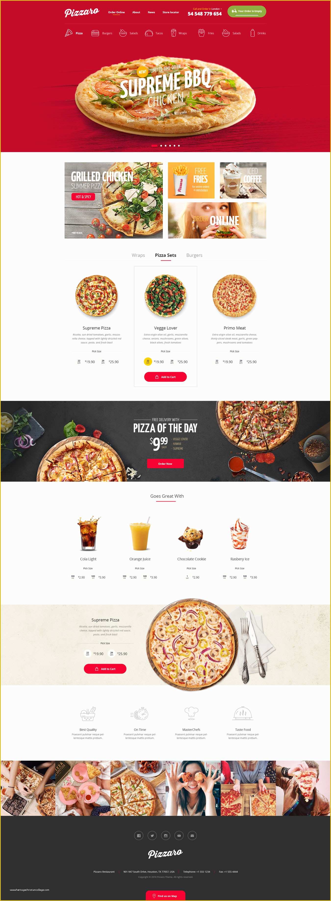 Online Food Ordering Website Templates Free Download Of Pizzaro Fast 