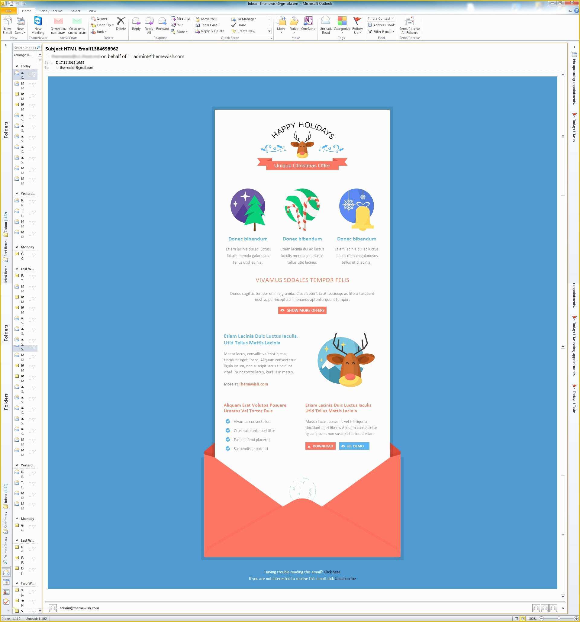 Outlook Newsletter Template Free Of Awesome Outlook HTML Email Template 