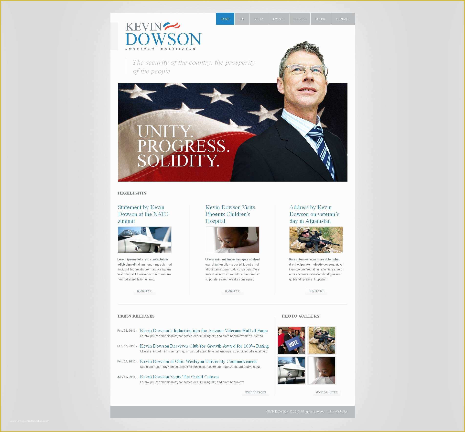 Political Campaign Website Templates Free Of Political Candidate 