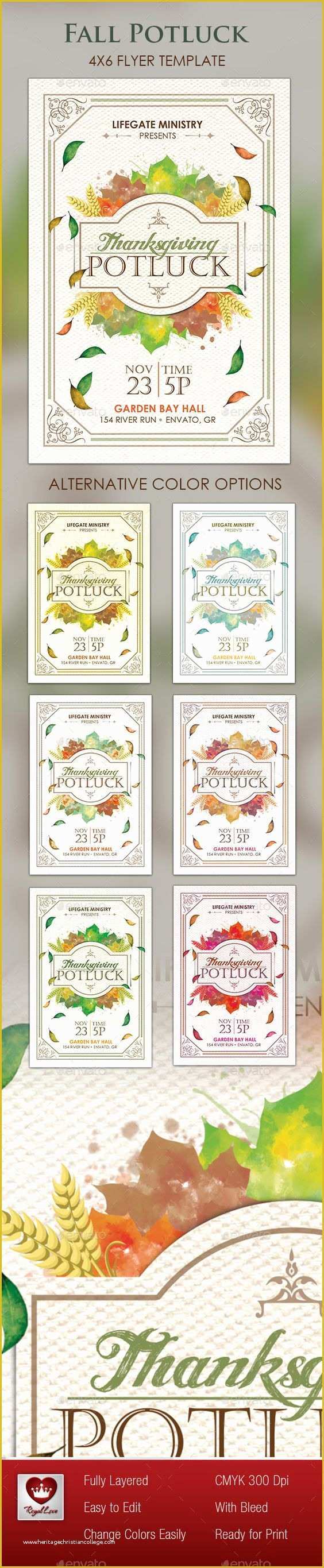 Potluck Flyer Template Free Of Fall Potluck Flyer 