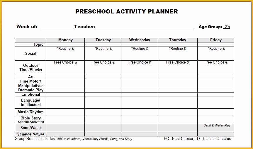 46 Pre K Lesson Plan Template Free Heritagechristiancollege Riset