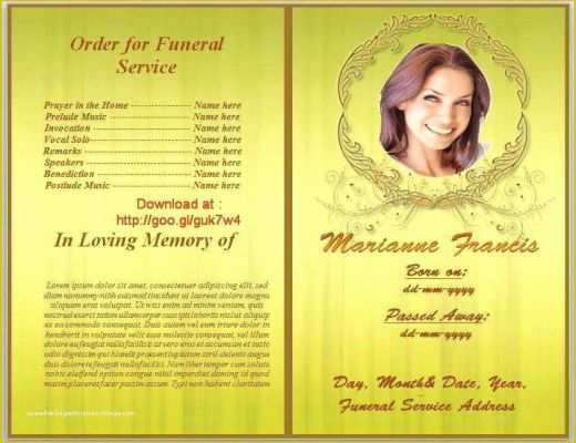 Publisher Funeral Program Template Free Of Funeral Program Template ...