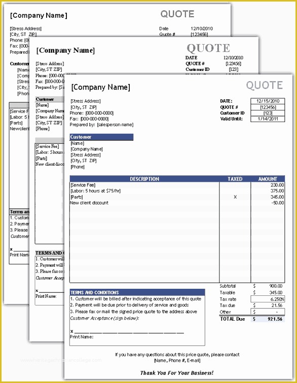 Quotation Template Free Download Of Quote Form Heritagechristiancollege
