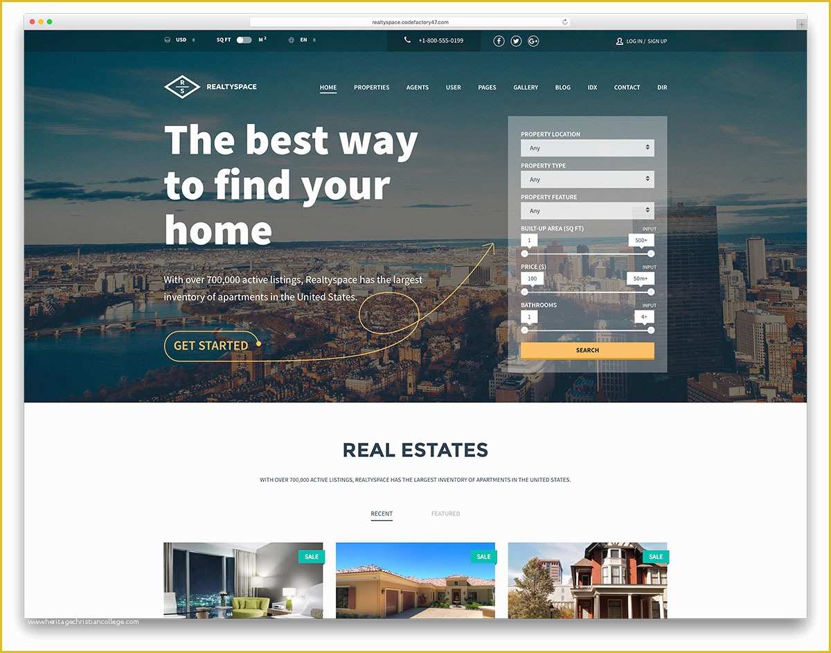 Real Estate Agent Website Templates Free Of E The Best Realtor 