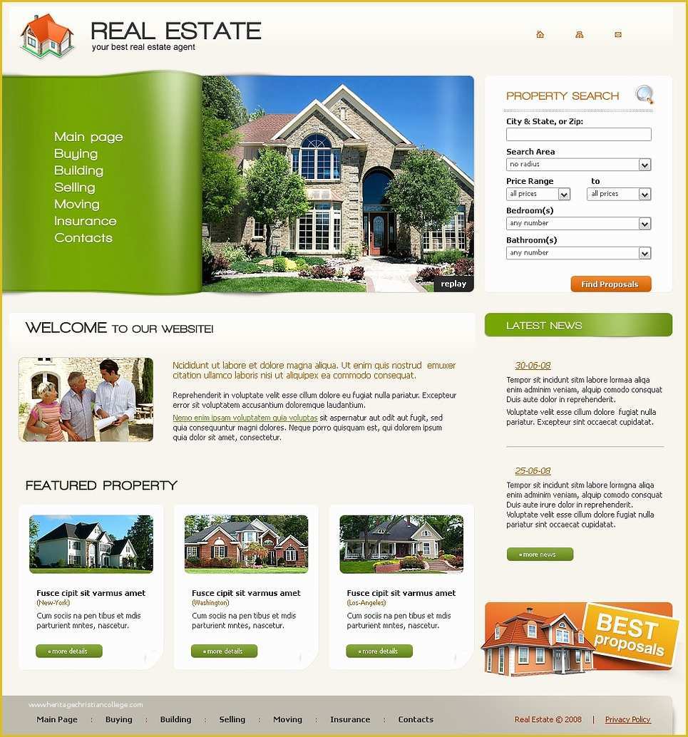 Real Estate Website Design Templates Free Download Of Real Estate 