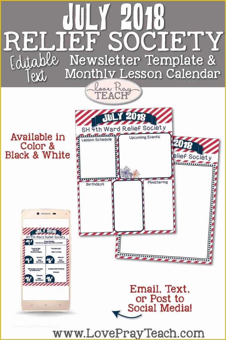 47 Relief Society Newsletter Template Free Heritagechristiancollege