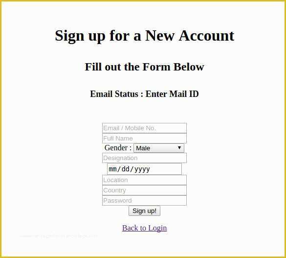 Sign Up Form Template HTML Css Free Download Of 20 HTML5 Signup